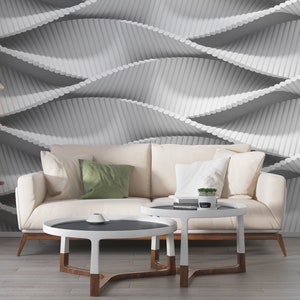 Wallpaper 3D Look Cylindrical Curved Lines, Light Color Curverd Pattern ...