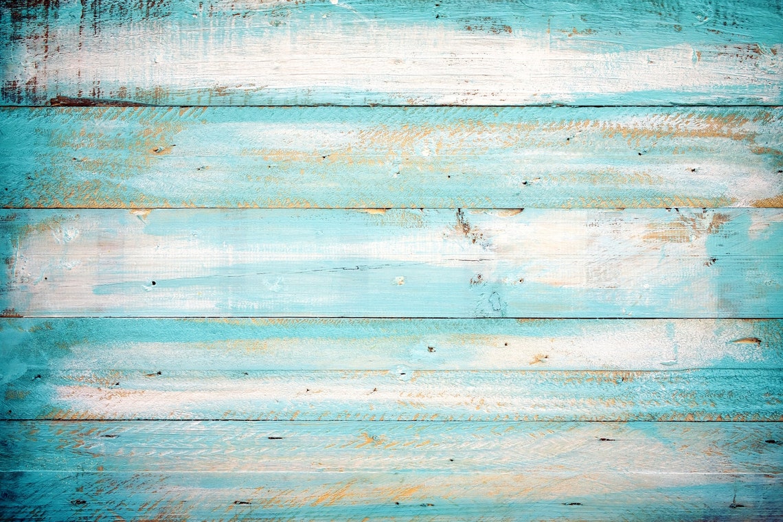 Vintage Beach Wood Old Blue Color Wooden Plank Wallpaper - Etsy