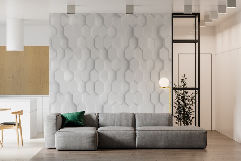 3D Hexagon Wallpaper, Light Color Pattern Wall Mural - Etsy