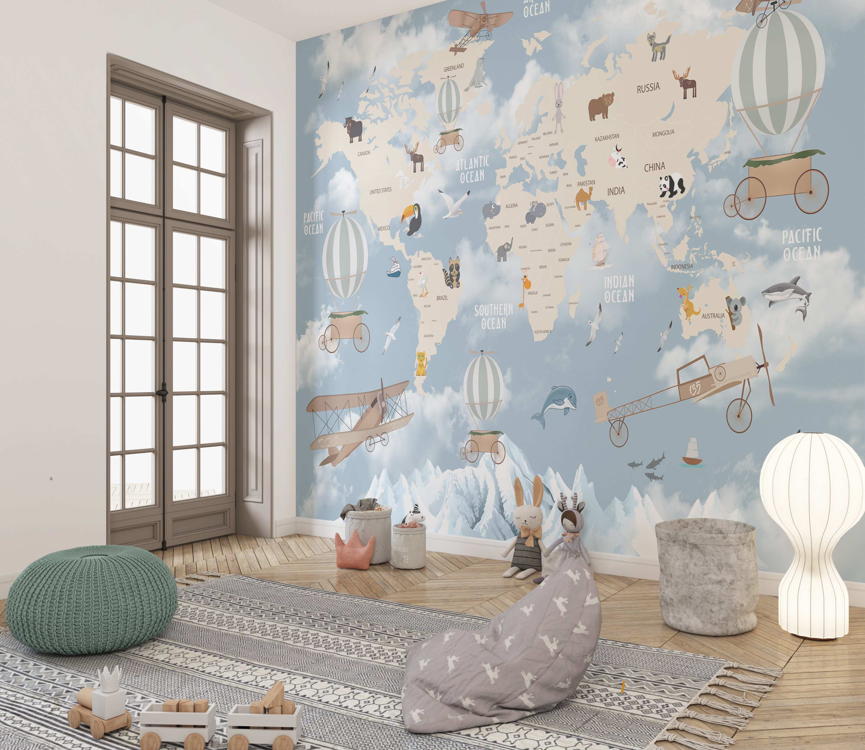 Child Map Wallpaper Peel and Stick Removable Self Adhesive - Etsy