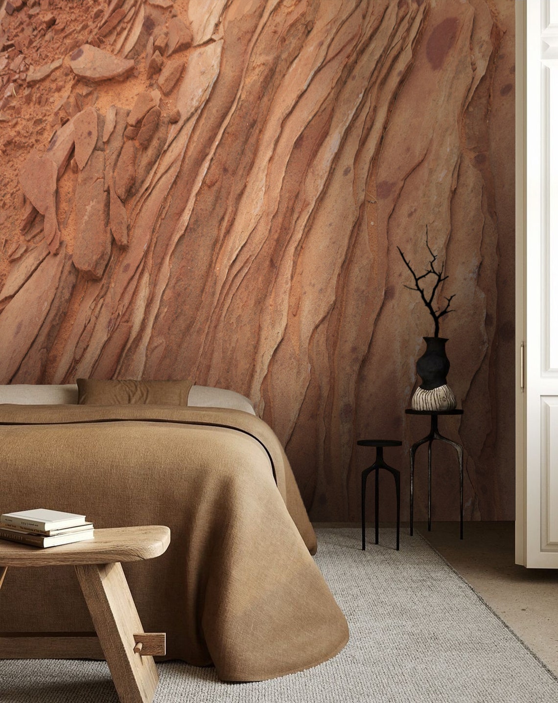 Arizona Red Desert Wallpaper, Mars Red Rock Sheet Sandstone Wall Mural ...