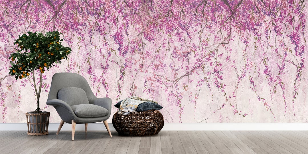 Pastel Sakura Branches Pink Sakura Flowers Wallpaper, Peel and Stick ...