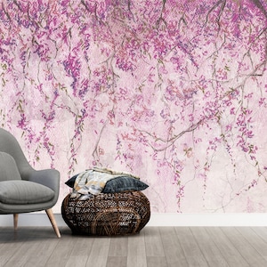 Pastel Sakura Branches Pink Sakura Flowers Wallpaper, Peel and Stick ...