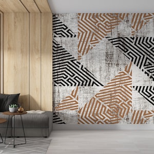 Boho Style Wallpaper, Peel and Stick Carpet and Rug Pattern Wall Mural ...