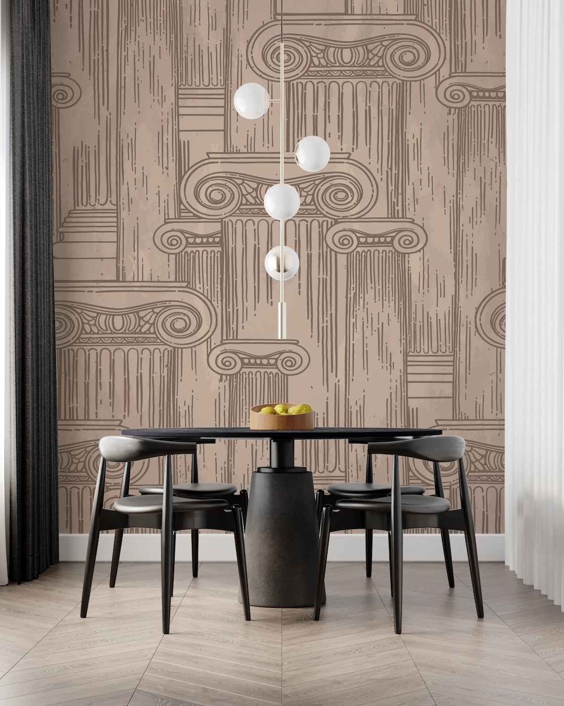 Ancient Columns Wallpaper, Peel and Stick Ionic Greek Style, Classic ...
