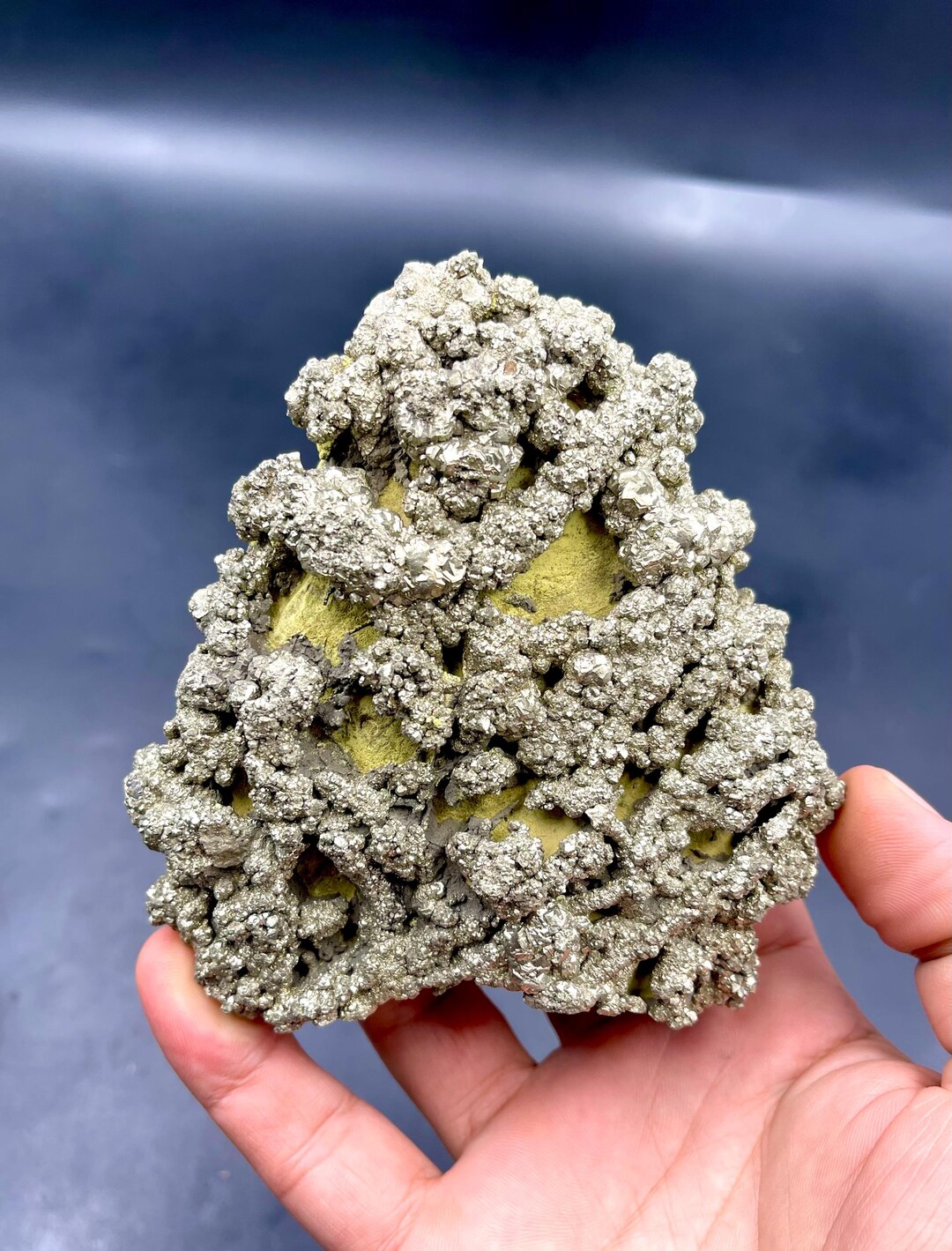 280gram Natural Gulden Pyrite Cluster Crystal Specimen From North ...