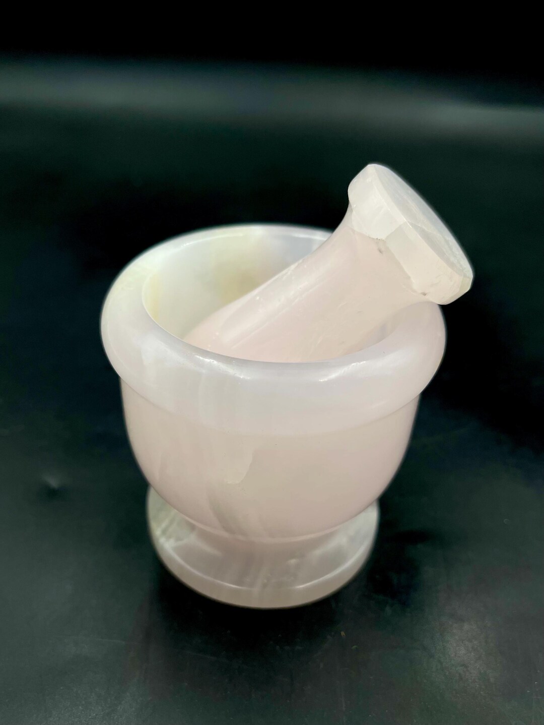 Handmade Pink Mangano Calcite Mortar and Pestle Set - Etsy