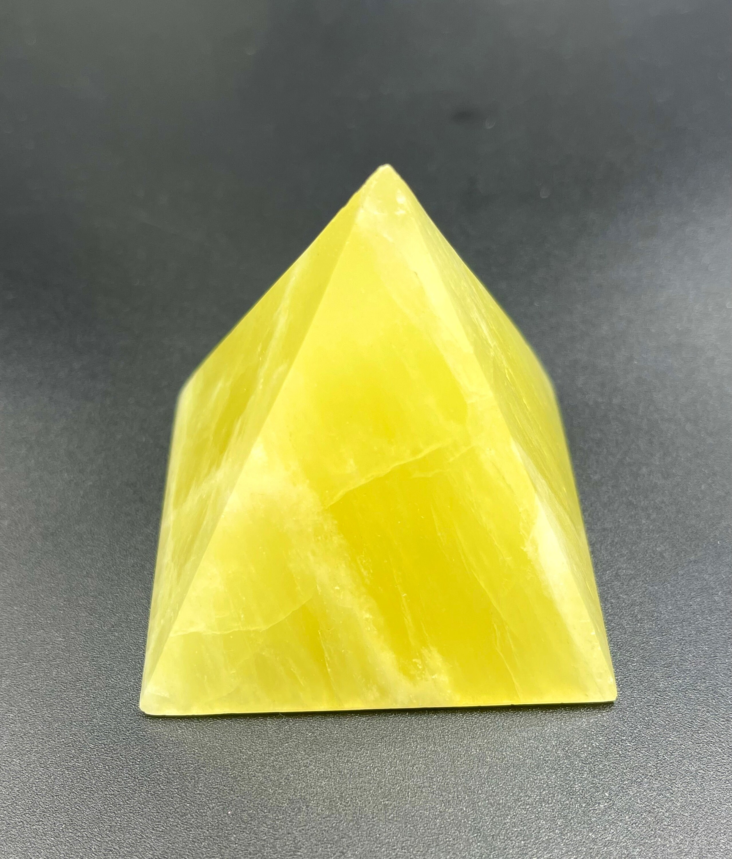 168.95gram Beautiful Natural Yellow Calcite Handmade Pyramid From ...