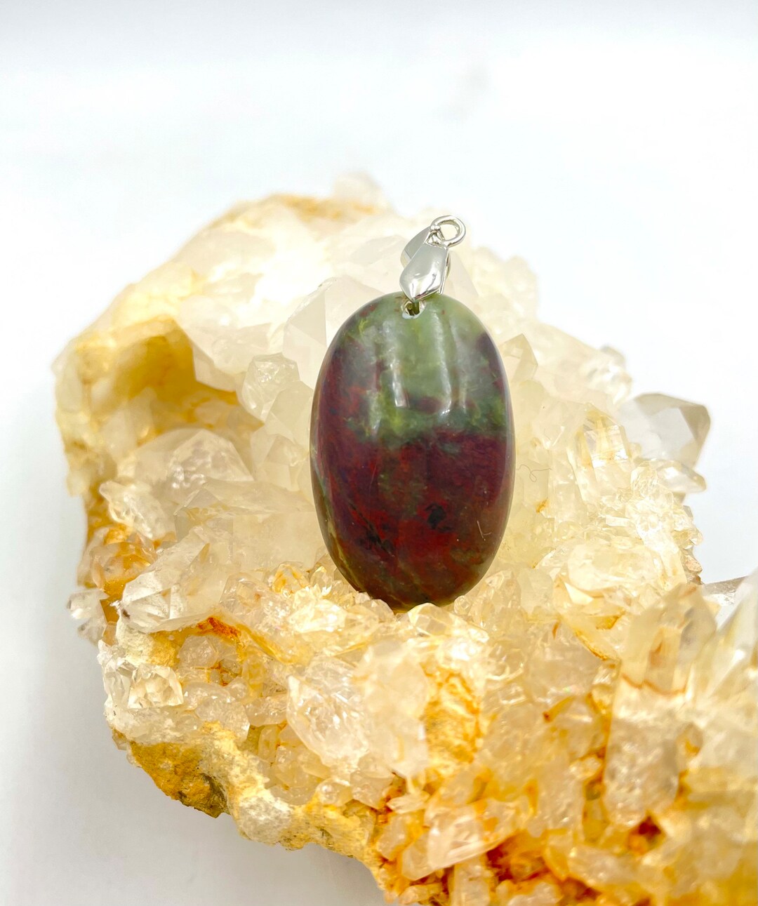 Natural 53.95gram Red & Green Inclusion Jasper Cabochon Pendants ...