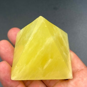 168.95gram Beautiful Natural Yellow Calcite Handmade Pyramid From ...