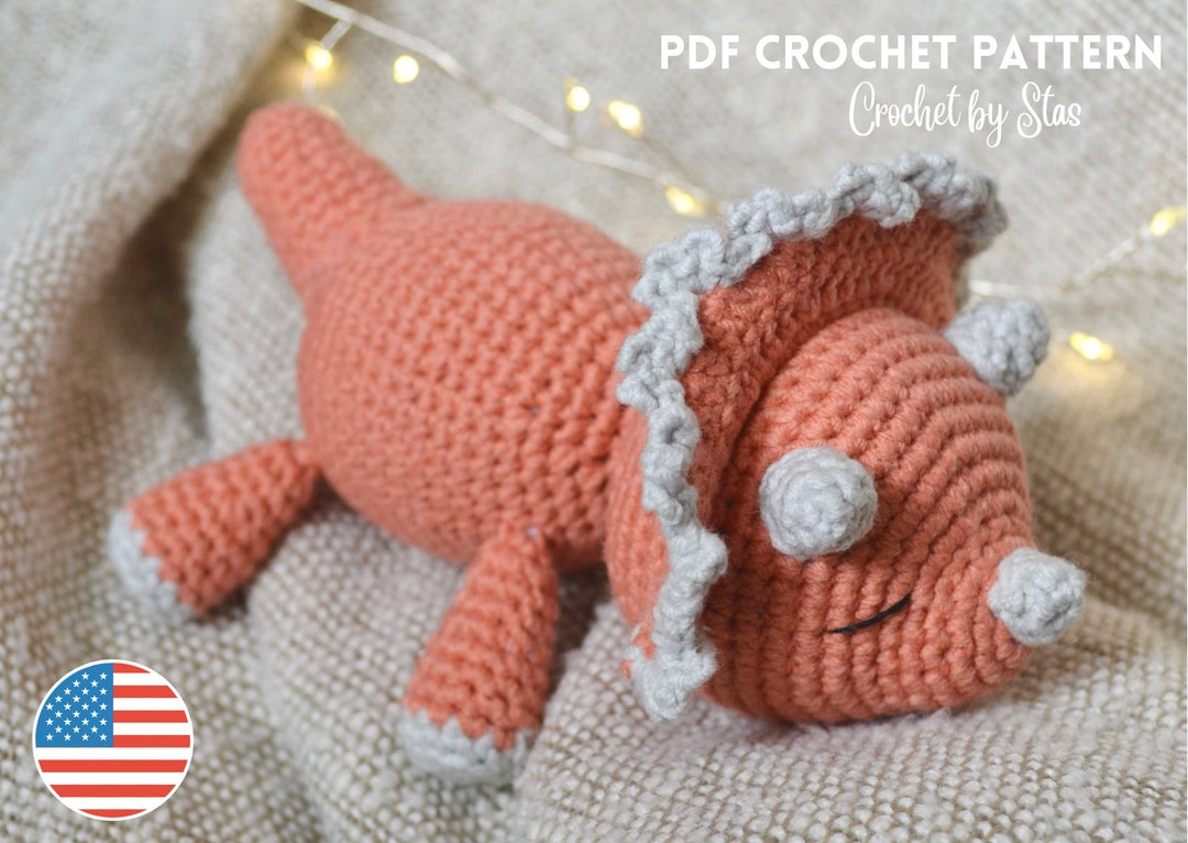 Elio the Triceratops PDF Crochet Pattern - Etsy