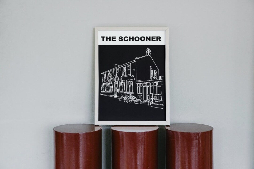 The Schooner - North East Pub Bar Illustration Print Art - Gateshead - Etsy