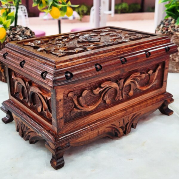 Personalized Wooden Treasure Chest, Secret Lock Wooden Box, Handmade ...