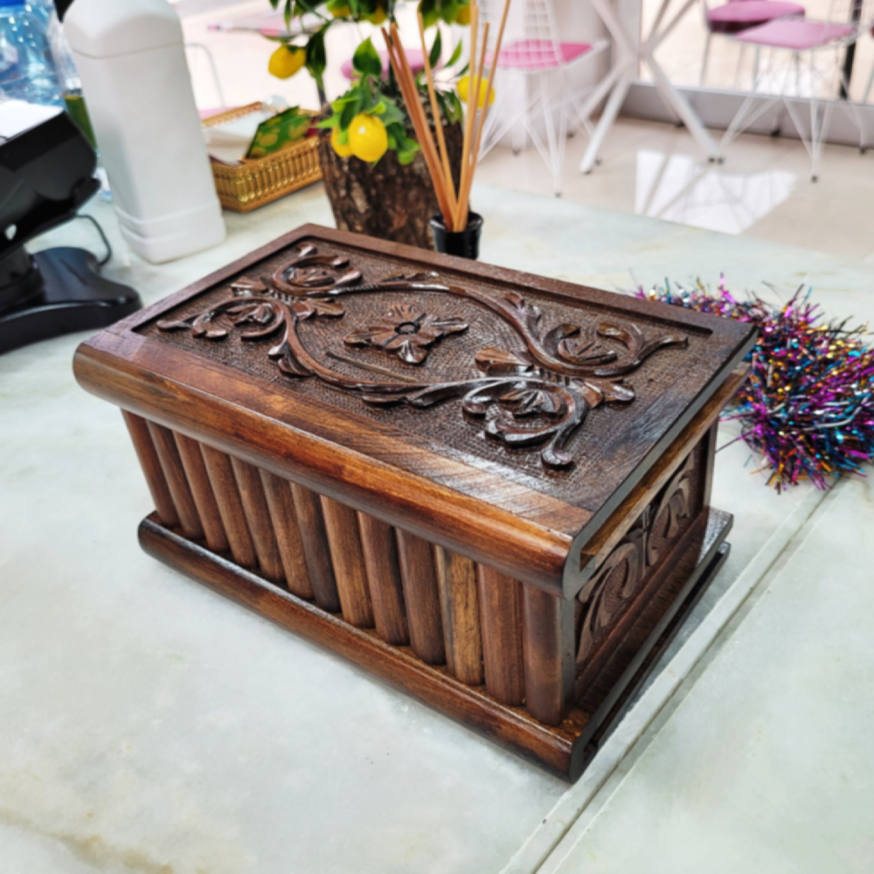 Hand Carved Cash Box With Lock, Persnalized Wooden Piggy Bank for Kids ...