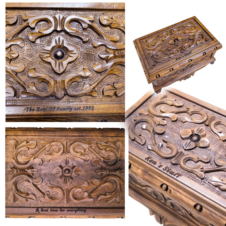 Personalized Wooden Treasure Chest, Secret Lock Wooden Box, Handmade ...