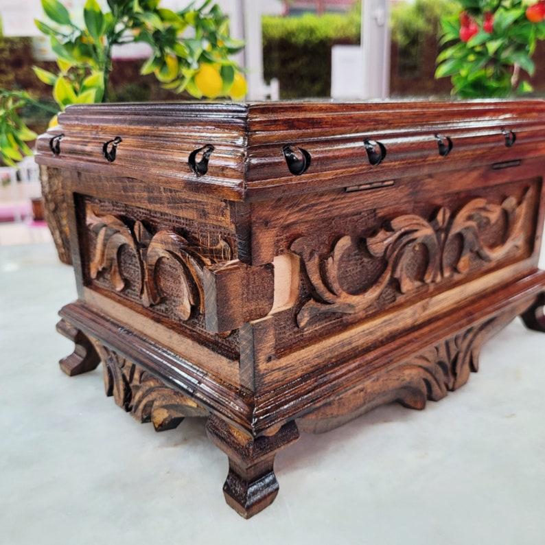 Personalized Wooden Treasure Chest, Secret Lock Wooden Box, Handmade ...