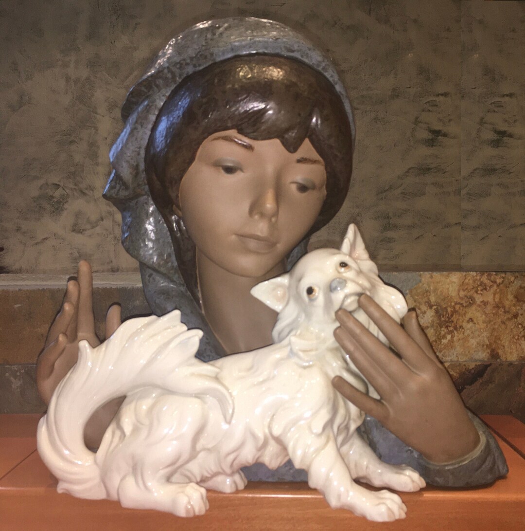 Rare 2013X GIRL With LITTLE DOG Lladro - Etsy