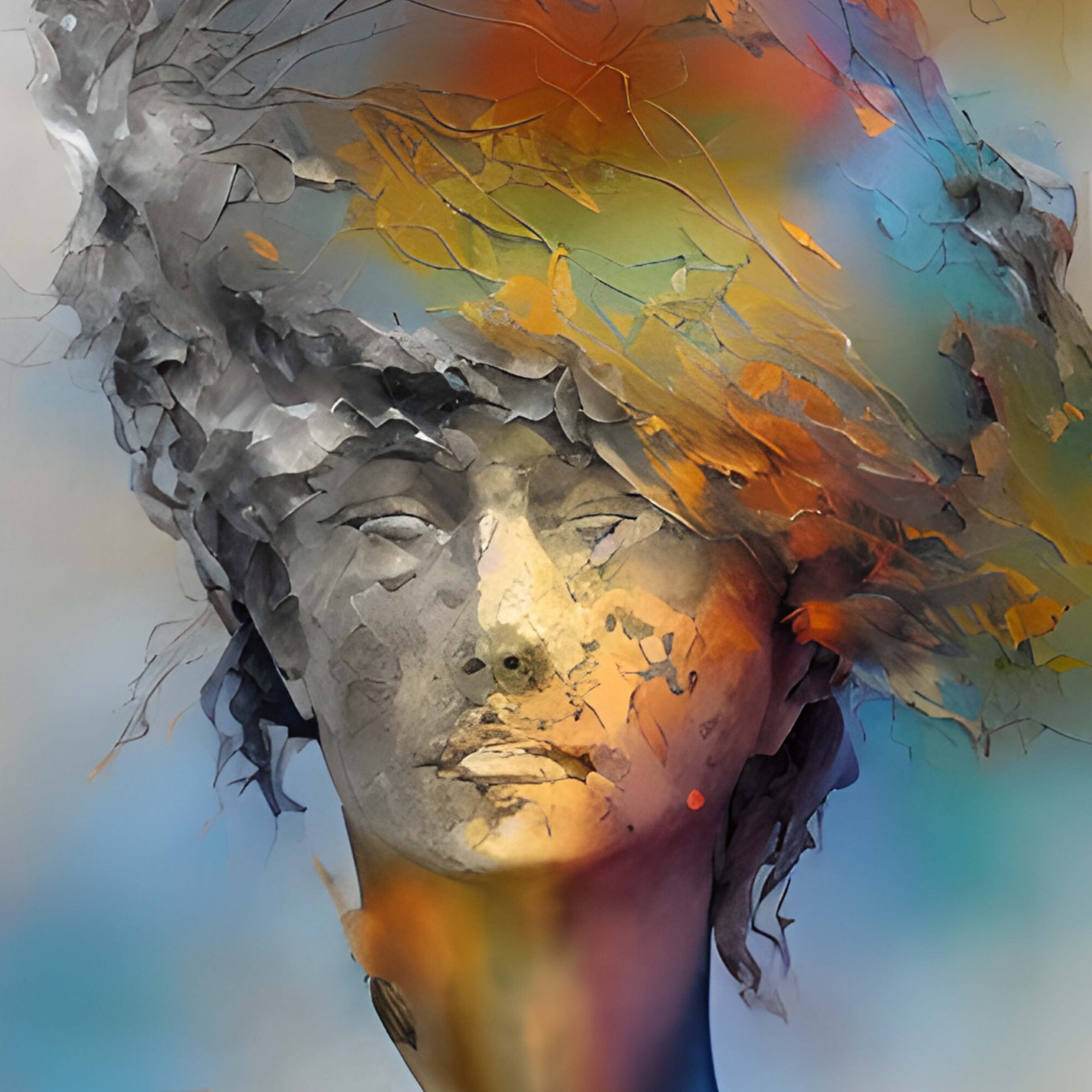 Instant Download Unique Abstract Face Wall Art, Digital Print, Trendy ...