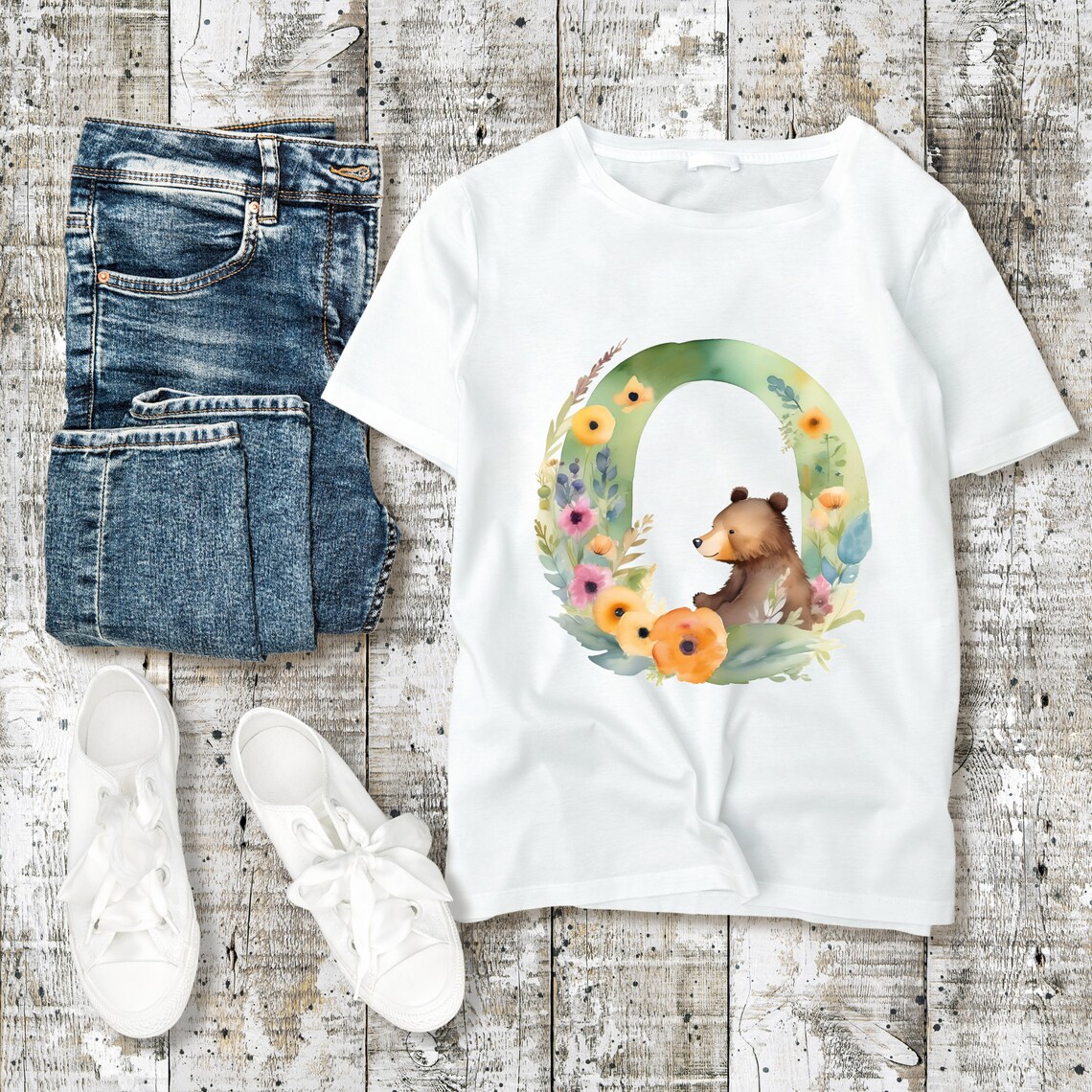 Woodland Bears Alphabet Letters Clipart, PNG Clip Art, A - Z Letters ...