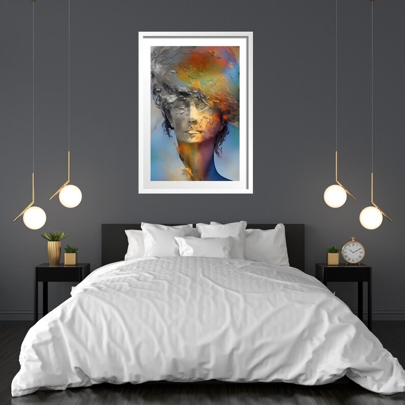 Instant Download - Unique Abstract Face Wall Art, Digital Print, Trendy ...