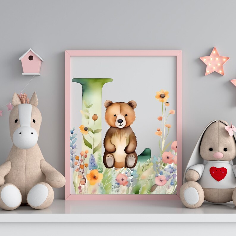 Woodland Bears Alphabet Letters Clipart, PNG Clip Art, A - Z Letters ...