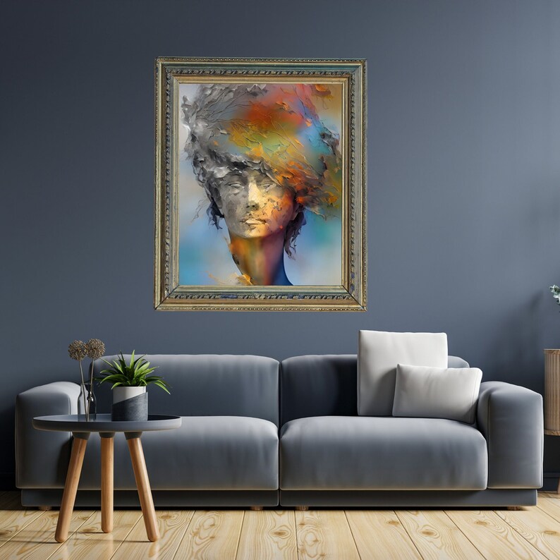 Instant Download - Unique Abstract Face Wall Art, Digital Print, Trendy ...