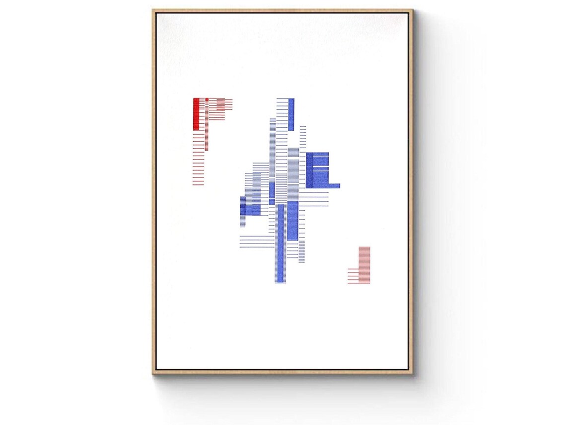 ASCII Study #5 - A4 - Original No Print - Abstract Geometric Line Art ...