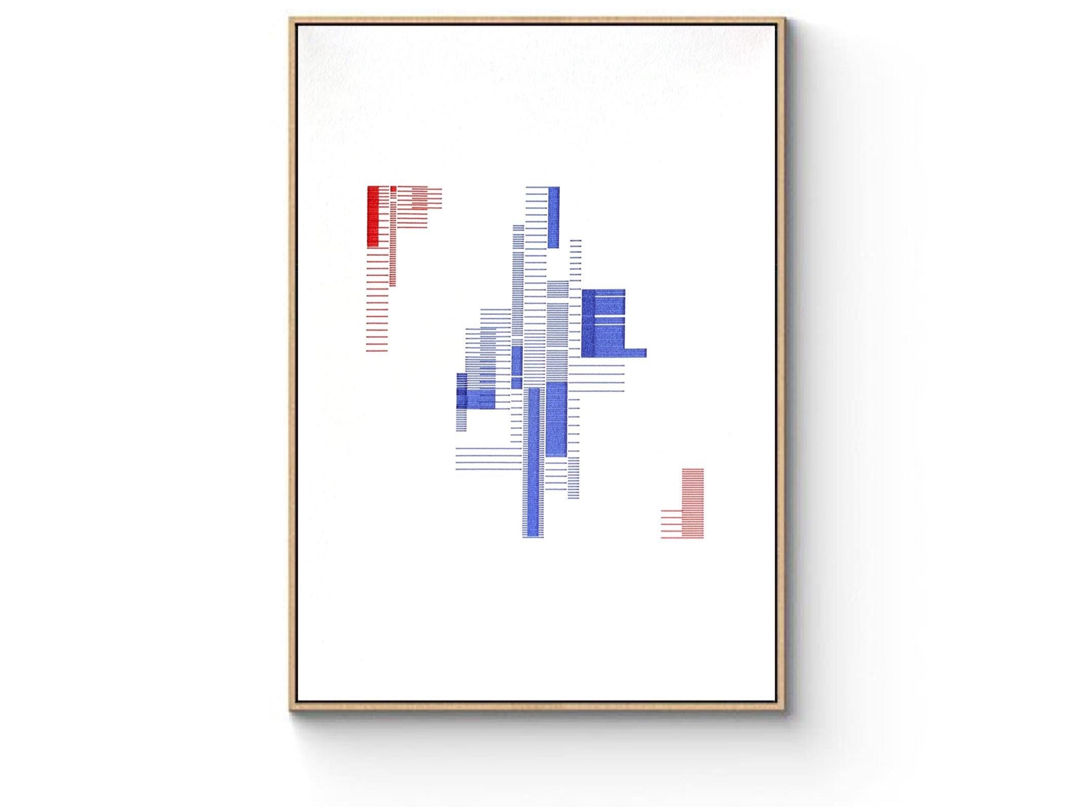 ASCII Study #5 - A4 - Original No Print - Abstract Geometric Line Art ...
