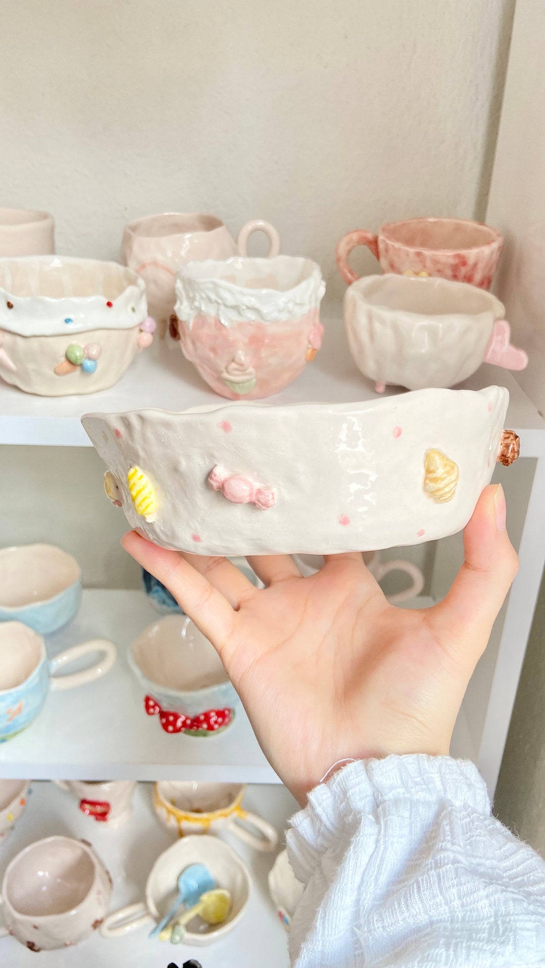 Personalized Pet Bowl Handmade Custom Cat Ceramic Cute Aesthetic Bowls ...
