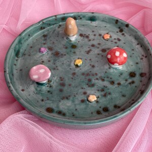 Personalized Jewelry Display Dish, Mushroom Jewellery Dish, Cottage ...