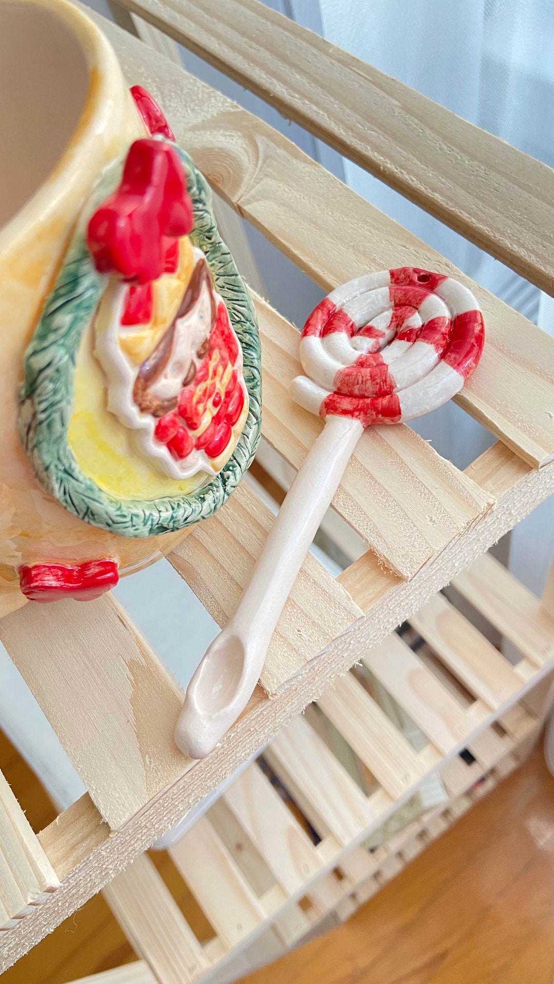 Custom Peppermint Candy Spoon / Xmas Spoons / Handmade Ceramic / Tea ...