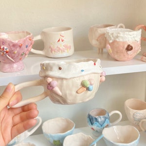 Personalized Mug Cute Custom Handmade Ceramic Icecream Candy Sweet Ice ...