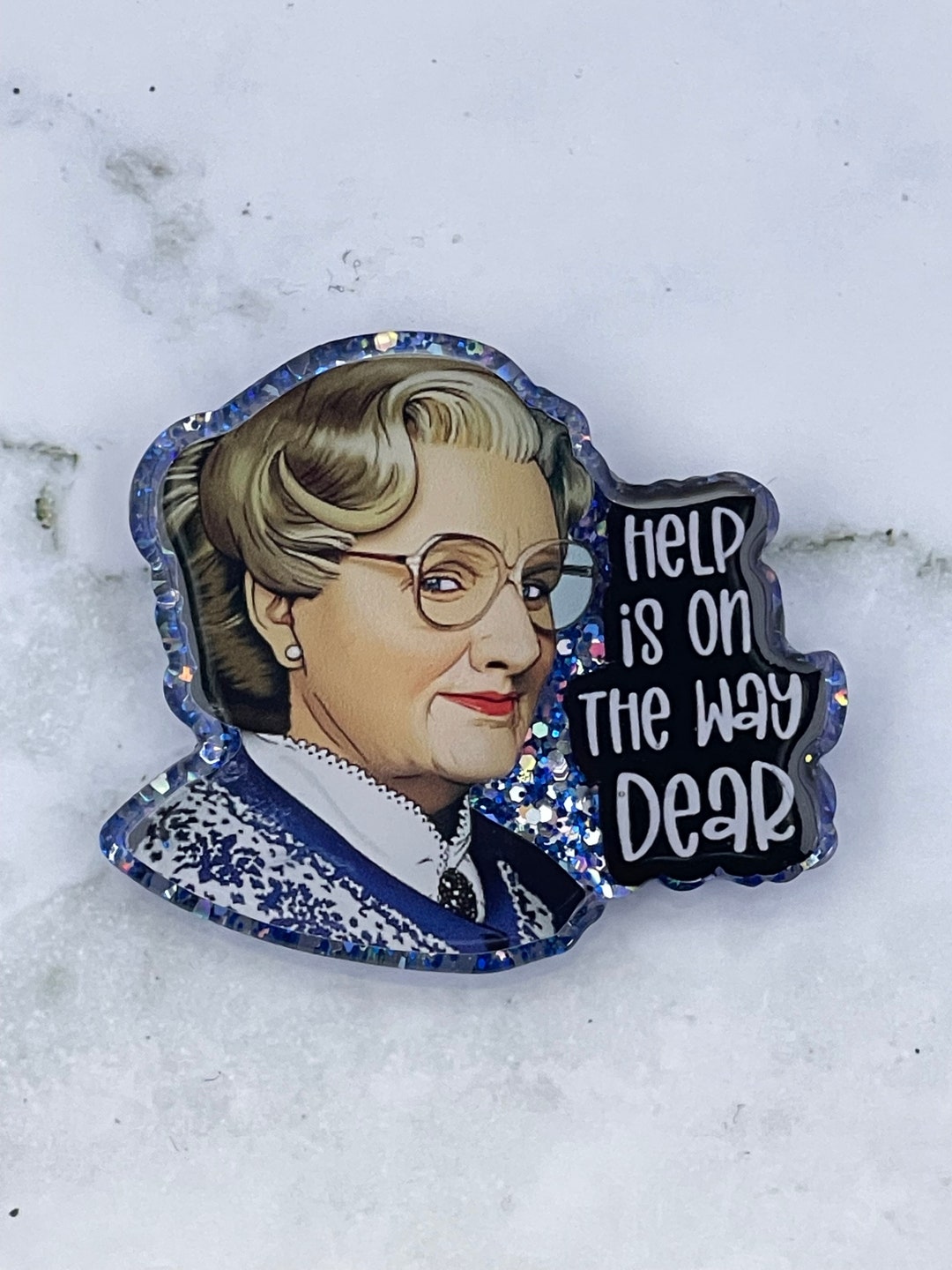 Badge Reel, help is on the Way Dear, Interchangeable, 2-inches ...