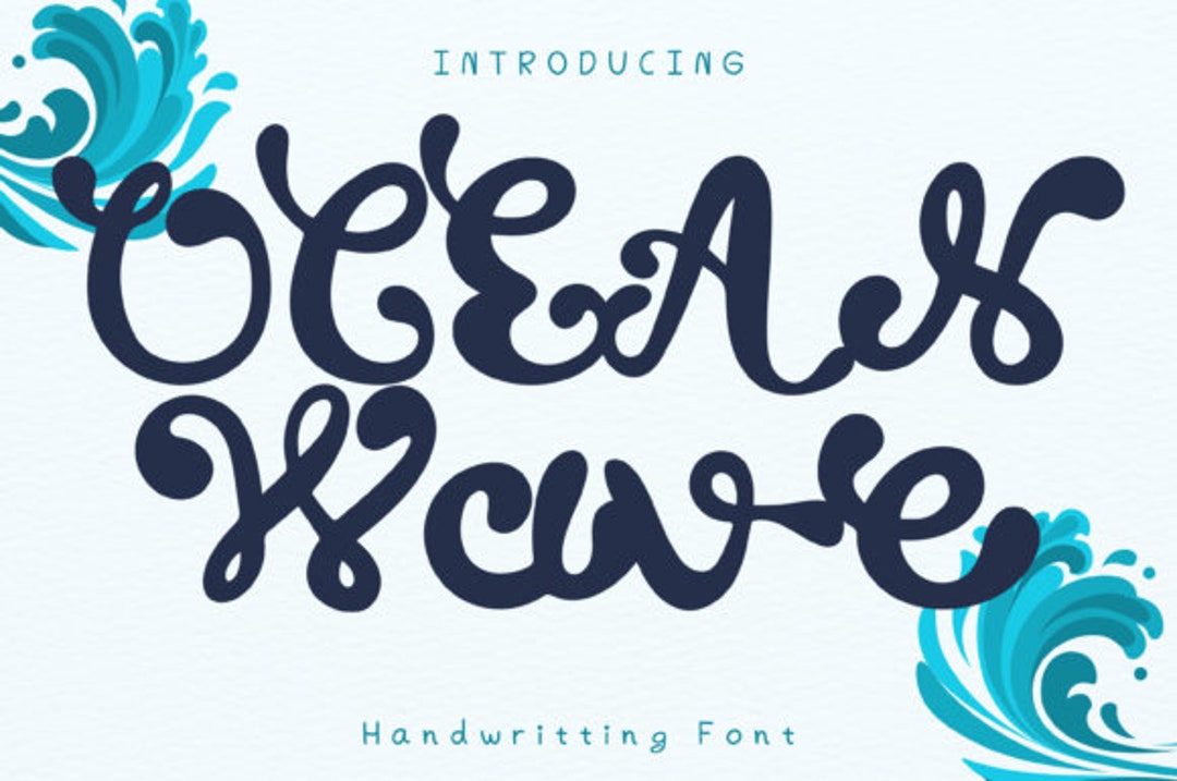 Ocean Wave Font, Calligraphy Font, Crafters Font, Handwritten Font, Bold Fonts, Thin Font ...