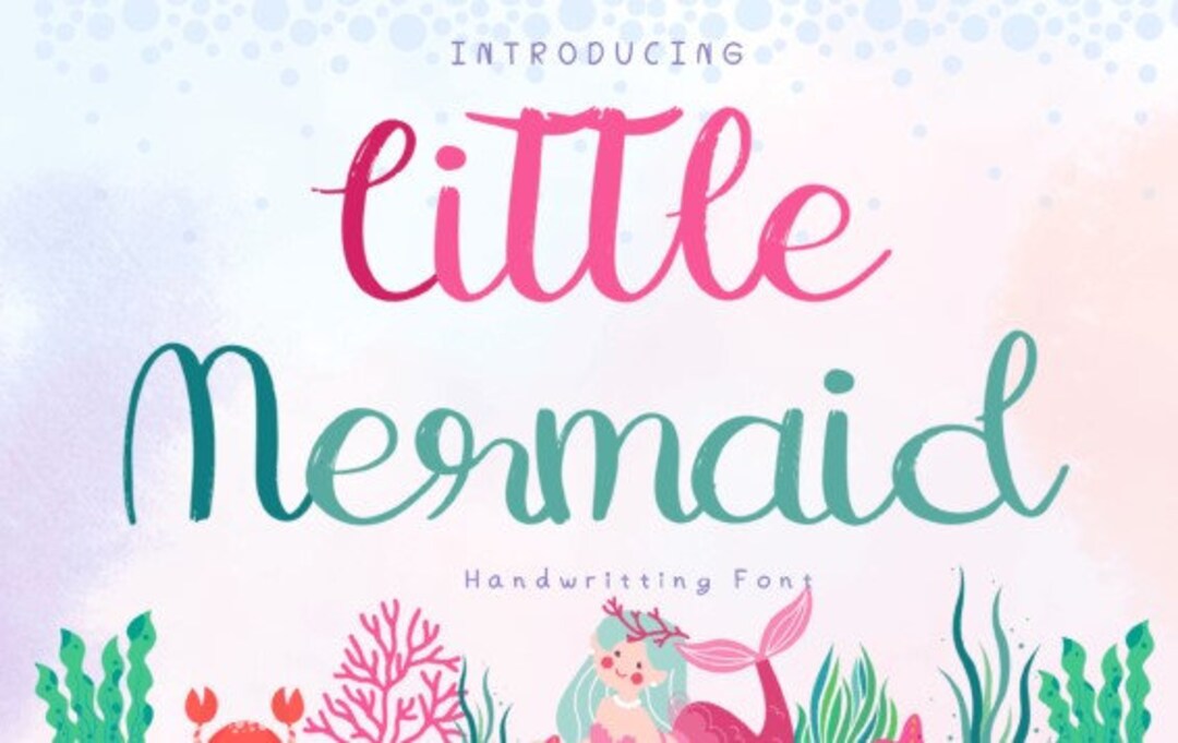 Little Mermaid Font, Simple Font, Cricut Fonts, Casual Font, Modern ...