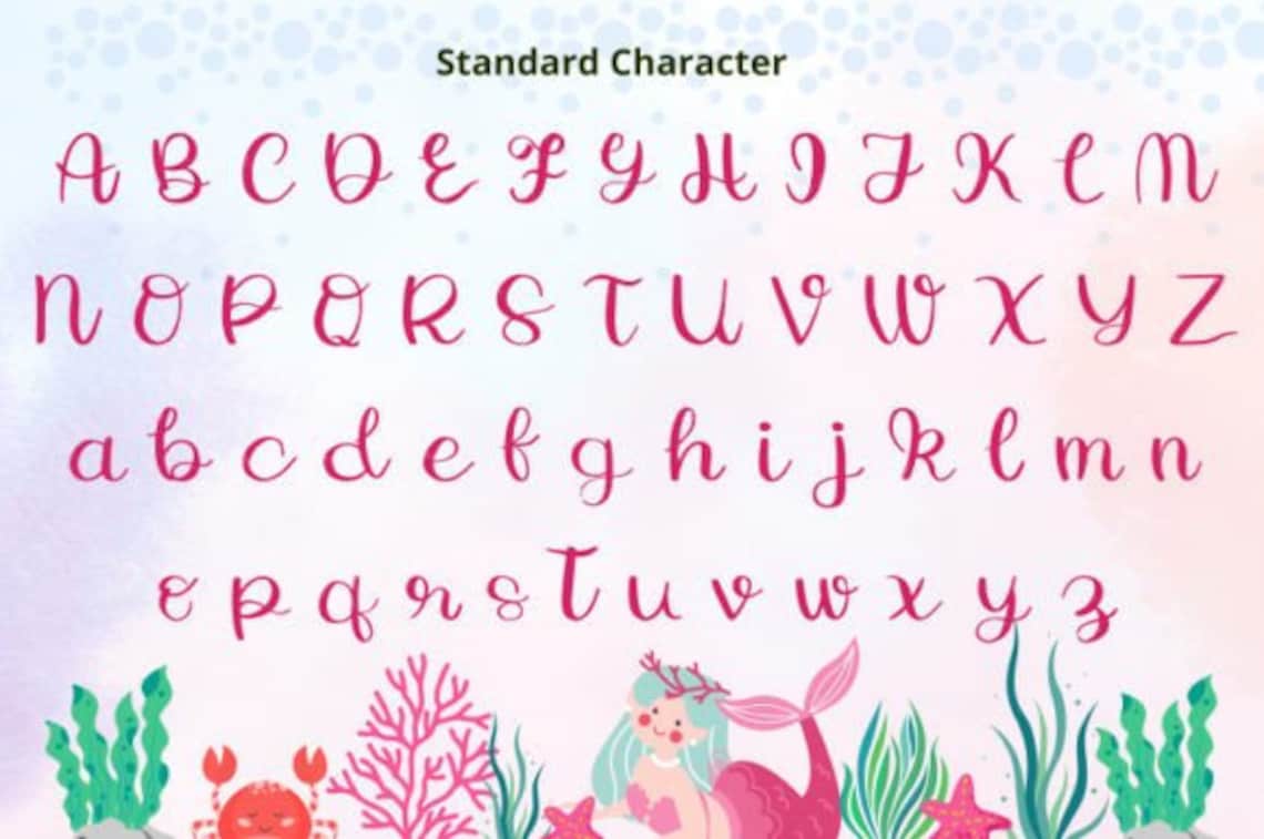 Little Mermaid Font, Simple Font, Cricut Fonts, Casual Font, Modern ...