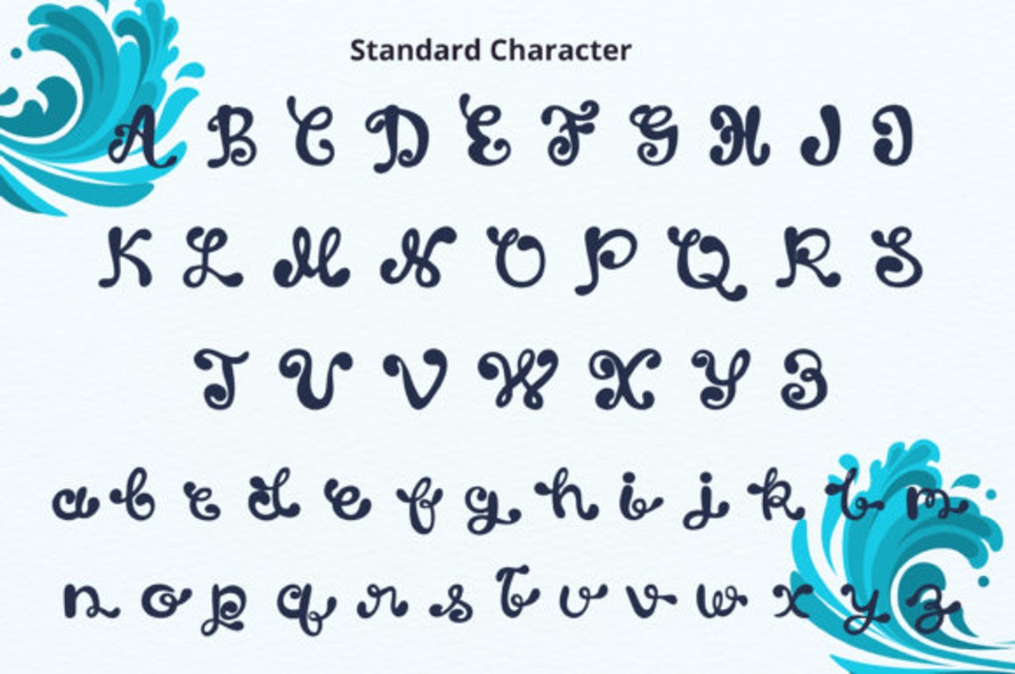 Ocean Wave Font, Calligraphy Font, Crafters Font, Handwritten Font ...