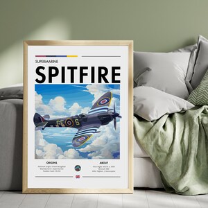 Supermarine Spitfire Poster - WWII Aviation Art, Battle of Britain ...