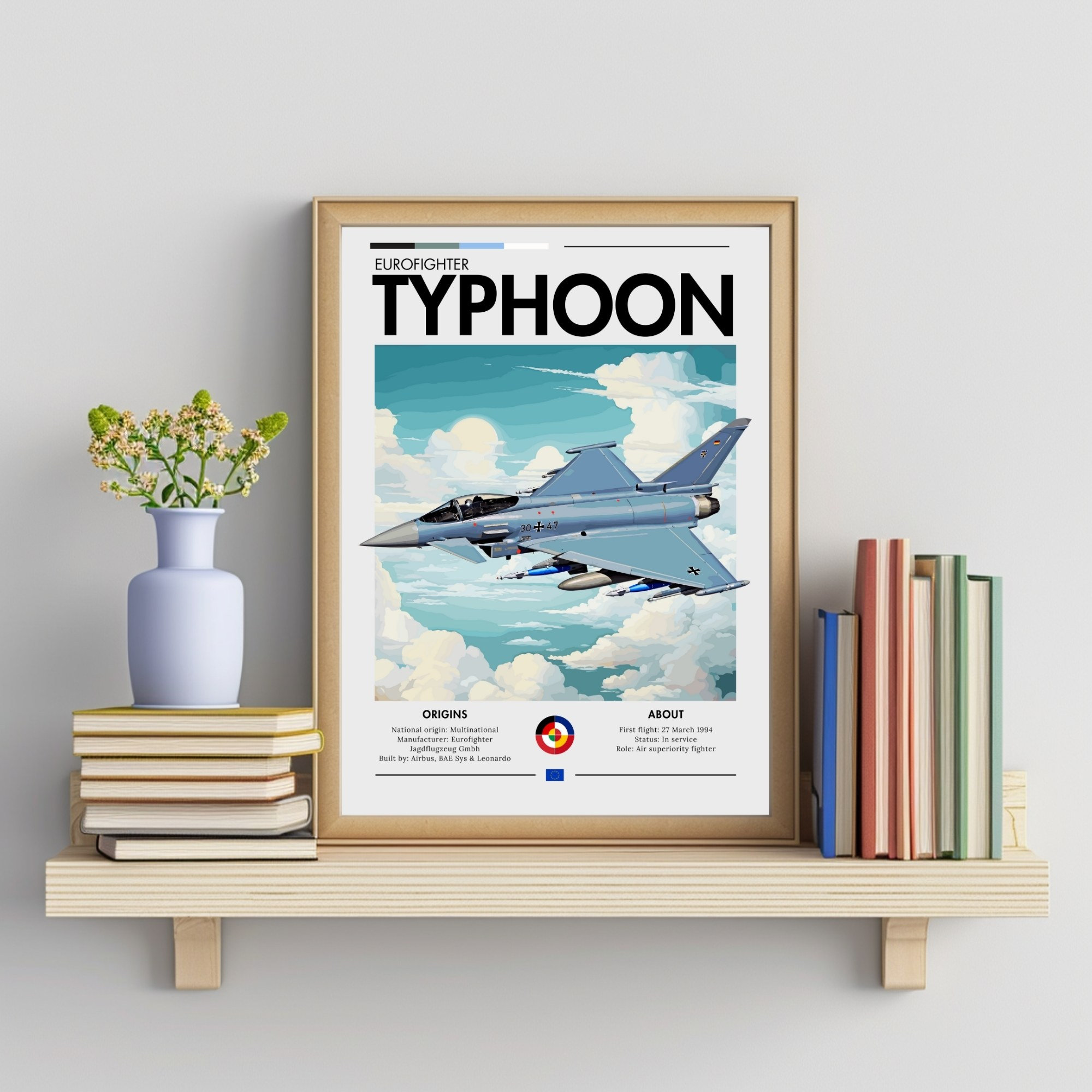 Eurofighter Typhoon Poster Aviation Art, Fighter Jet Print, Plane ...