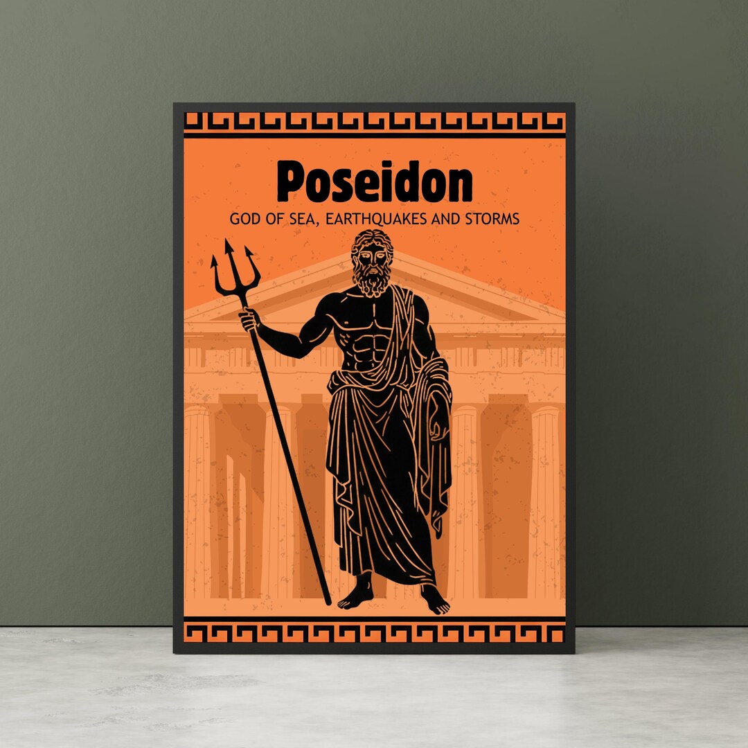 POSEIDON Greek God Print - God of the Sea, Storms & Earthquakes ...