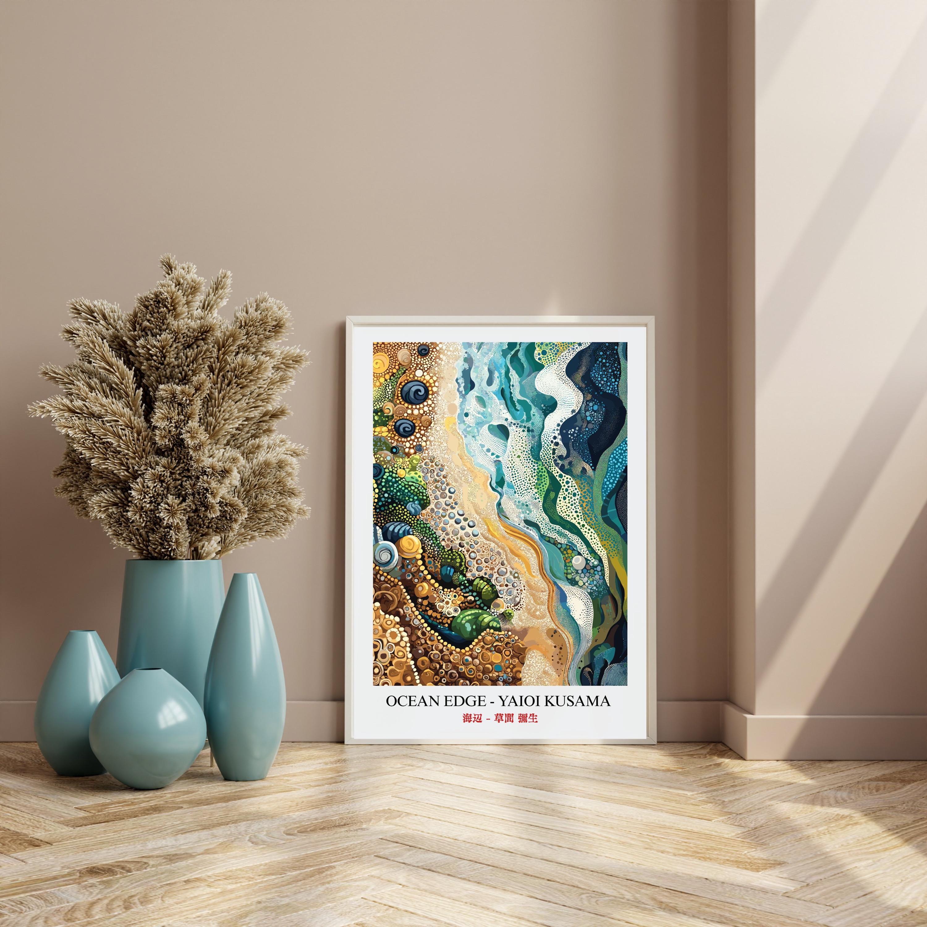 Ocean Edge Art - Yaioi Kusama Inspired Print, Japanese Ocean Print ...