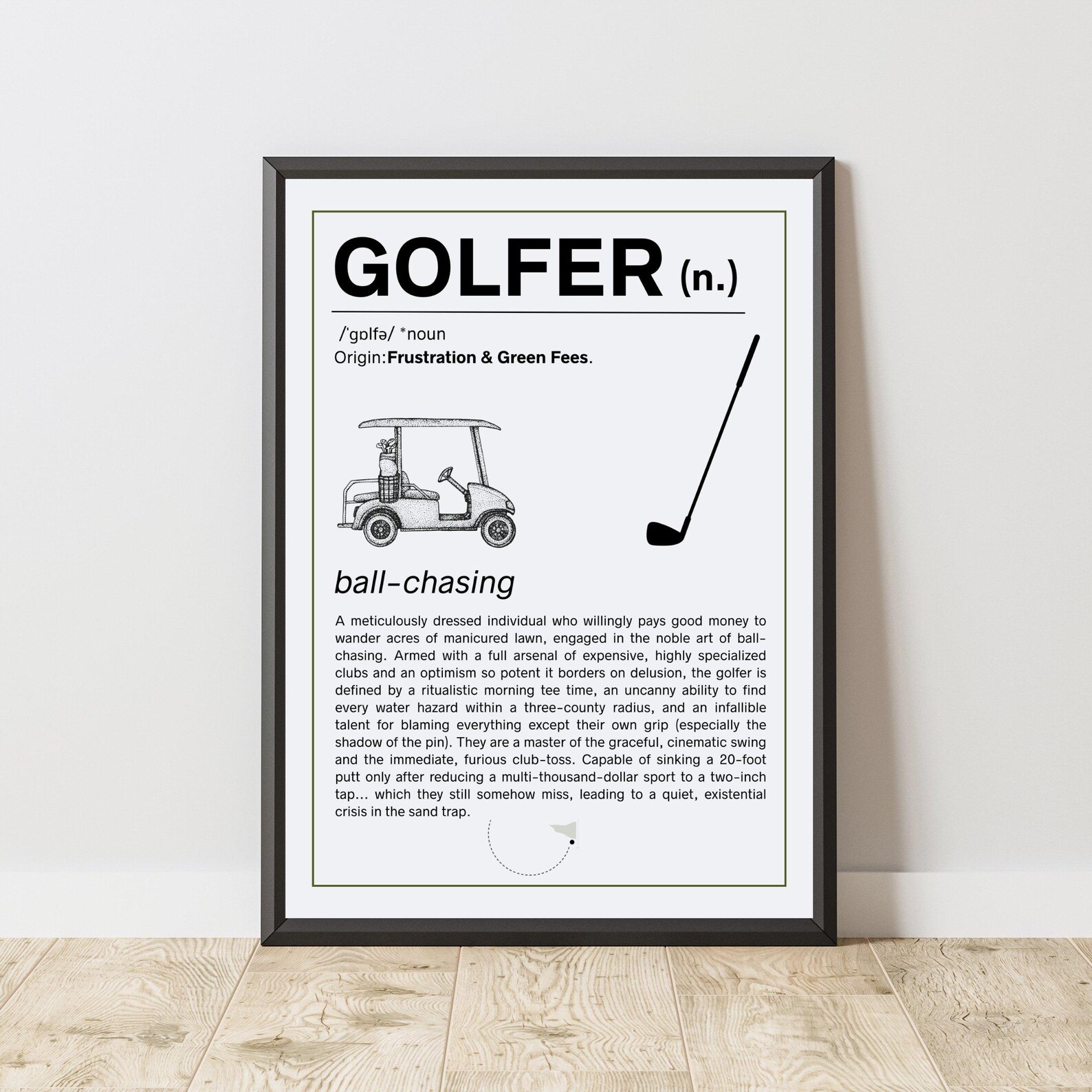 Funny Golfer Definition Print - Man Cave Golf Wall Art - Etsy UK