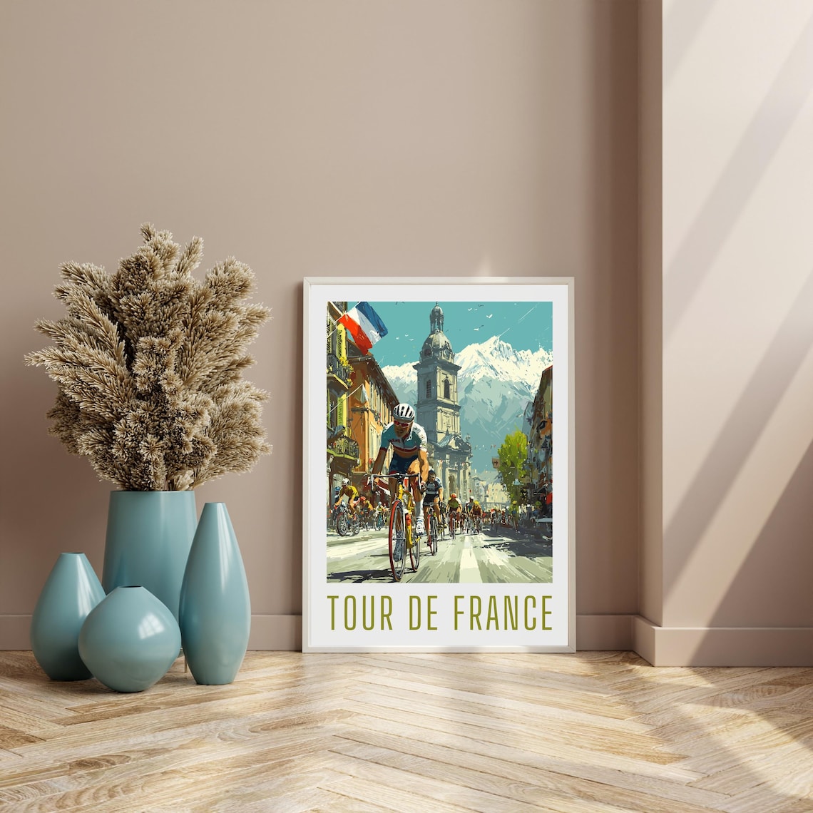 Vintage Cycling Poster Tour De France - Bike Race Wall Art, Cycling ...