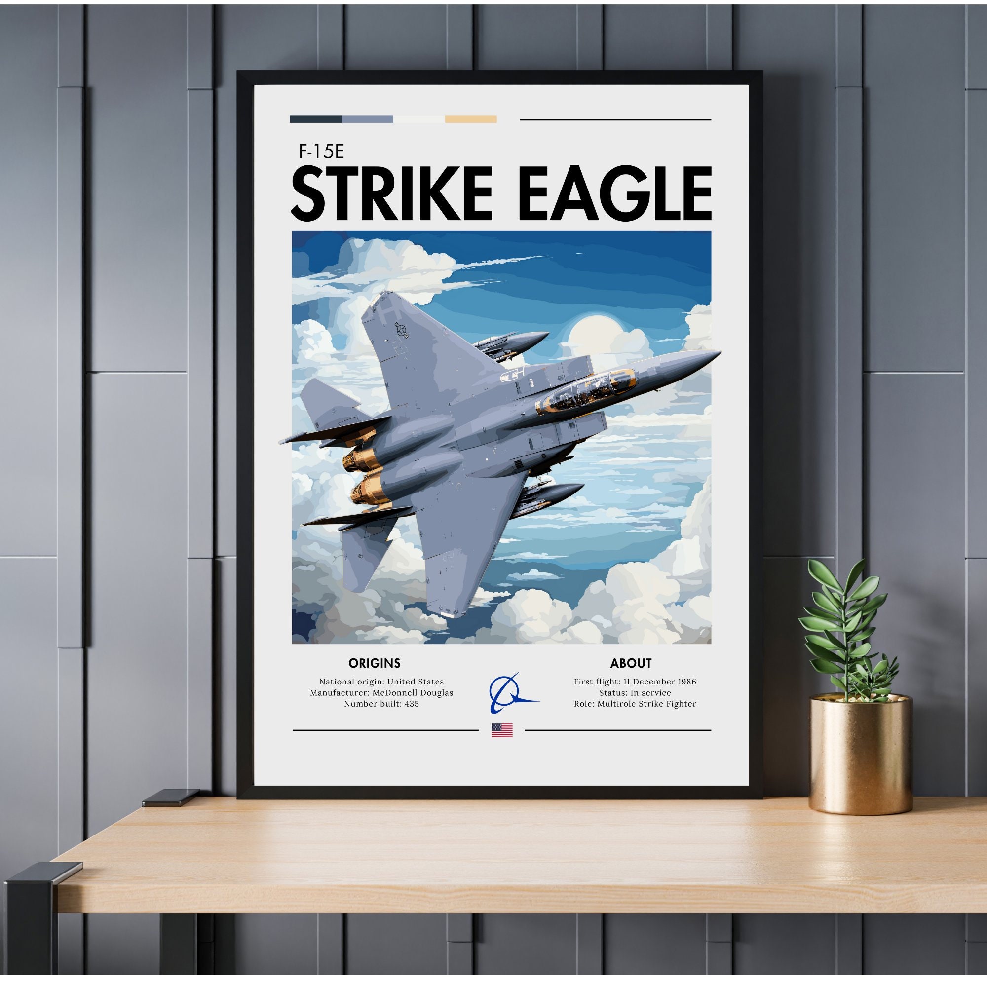 F-15E Strike Eagle Print Aviation Art, White Cliffs, Plane Poster, Fighter Jet Poster Wall Art ...