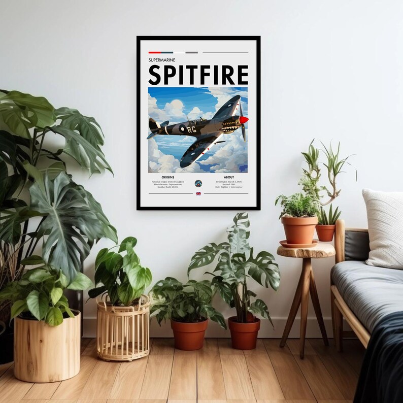 Supermarine Spitfire Poster - WWII Aviation Art, Battle of Britain ...