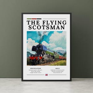 The Flying Scotsman Poster, Vintage Train Print, Steam Train ...