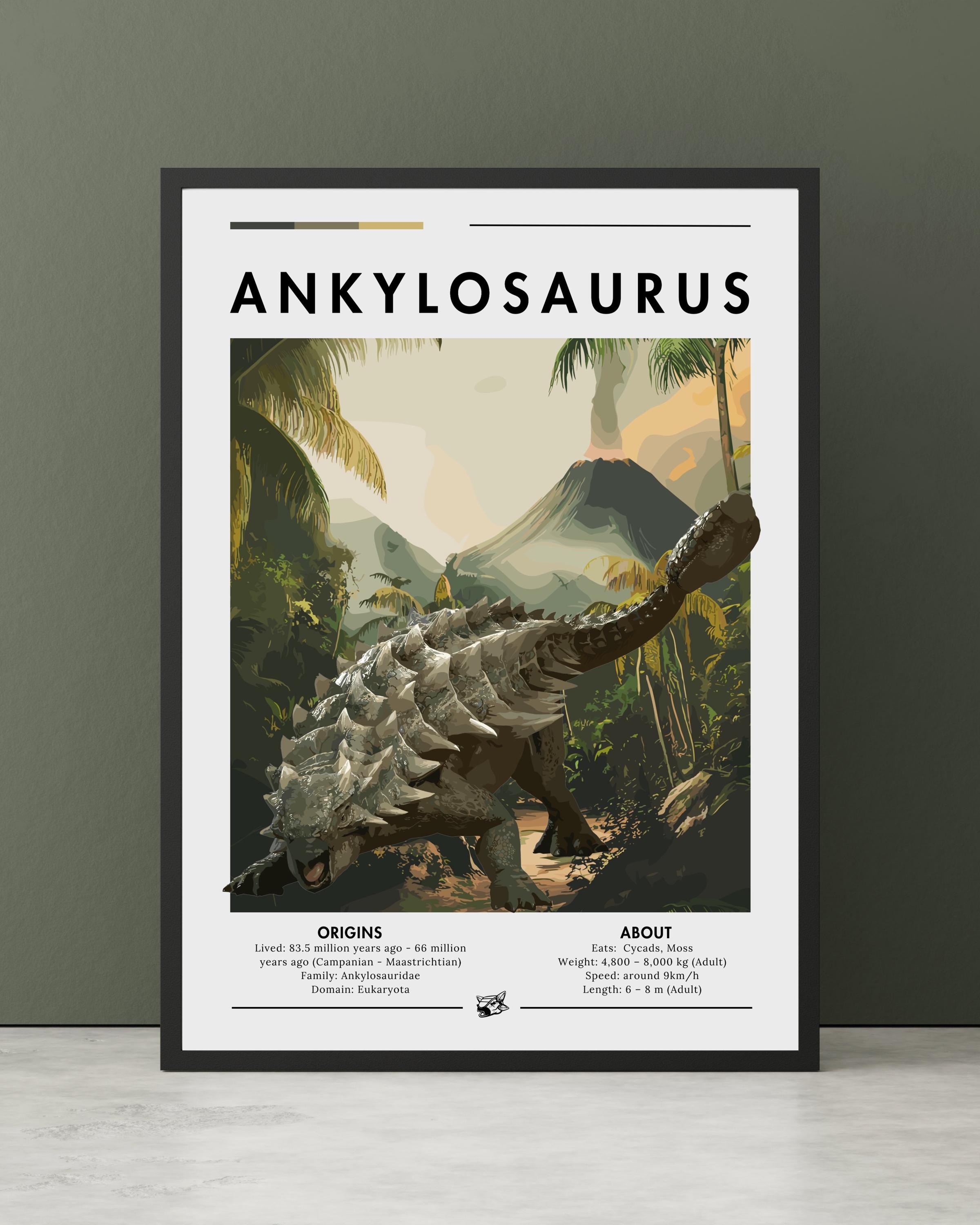 Ankylosaurus Wall Art, Ankylosaurus Dinosaur, Eukaryota Period ...