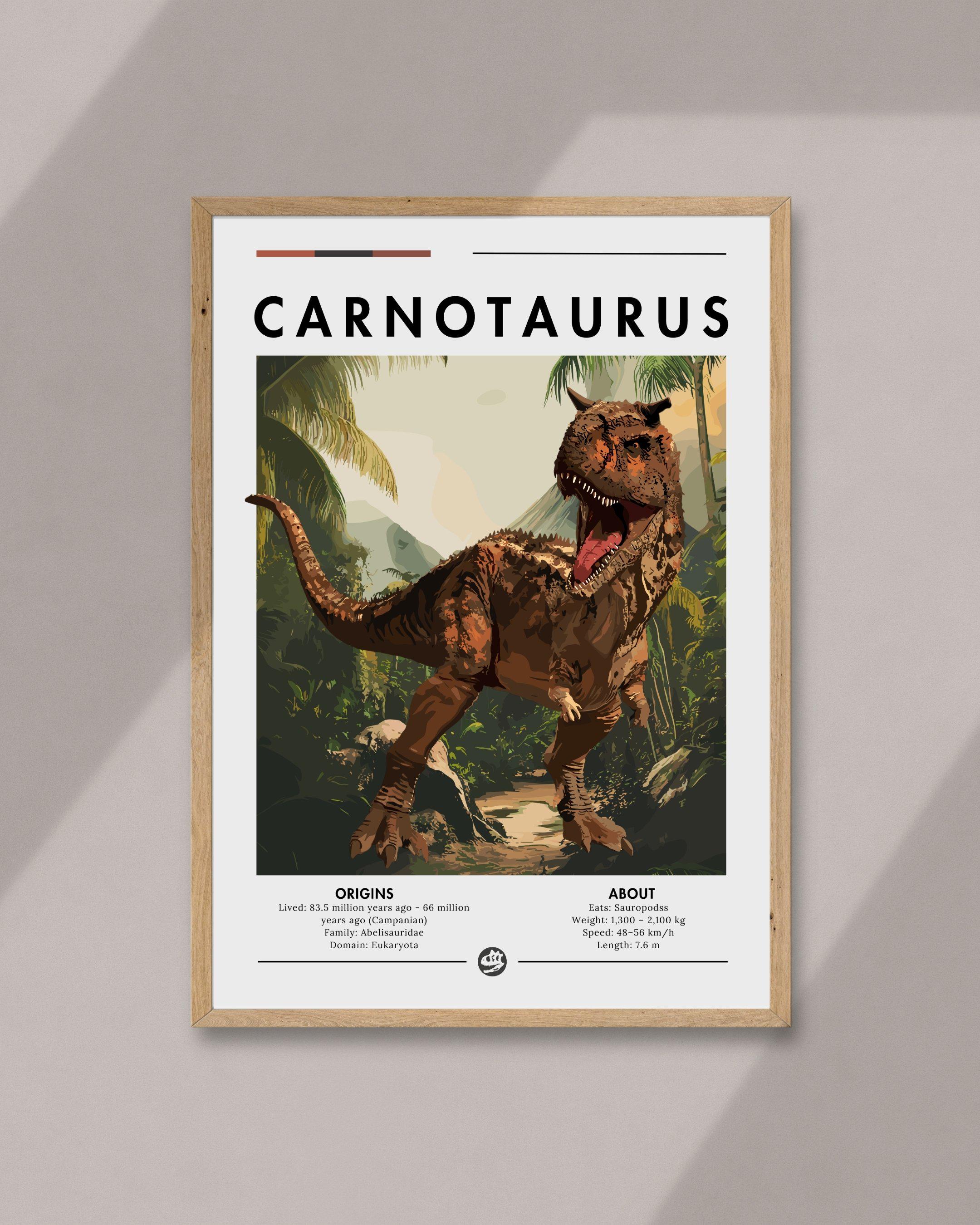 Carnotaurus Wall Art, Carnotaurus Dinosaur, Cretaceous Period ...
