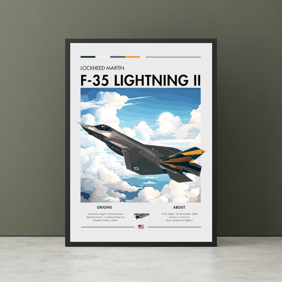 Lockheed Martin F-35 Lightning II Print - USAF Aviation, Multirole ...