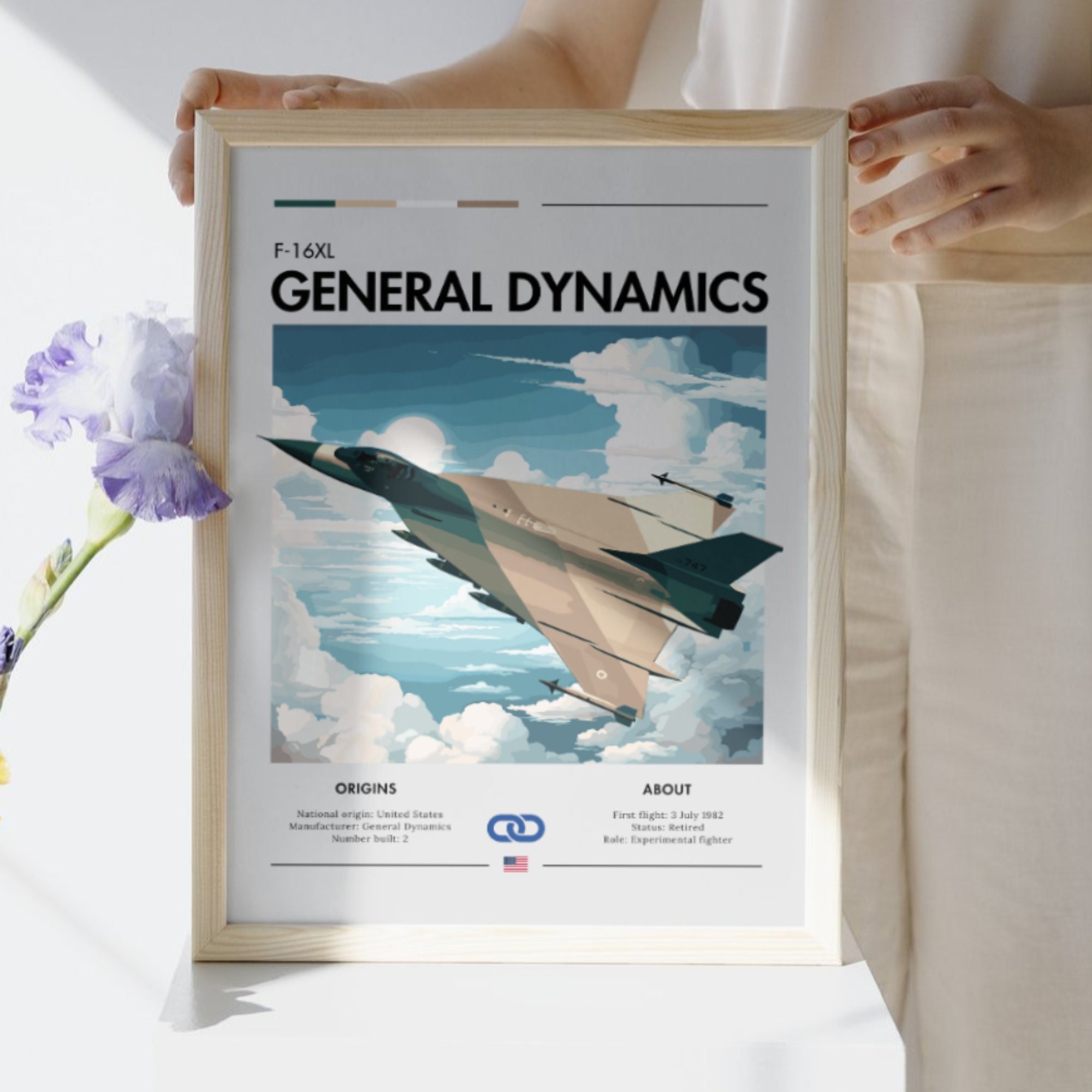 General Dynamics F-16XL Poster USAF Aviation Art, Experimental Fighter ...